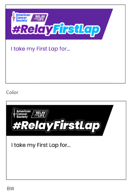“I take my First Lap for…” Printable Sign - American Cancer Society ...